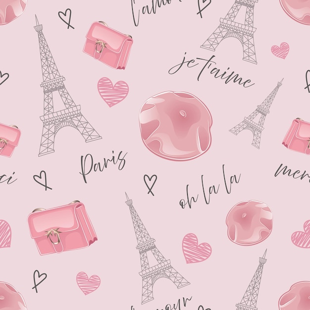 Charming Parisian Motifs in Soft Pink and Gray | Jiffy Designs