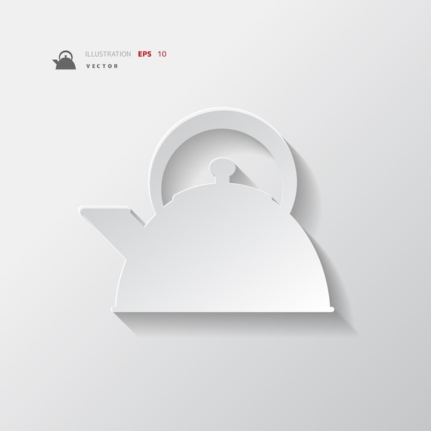 Minimalist Teapot Silhouette with Subtle Shadows | Jiffy Designs