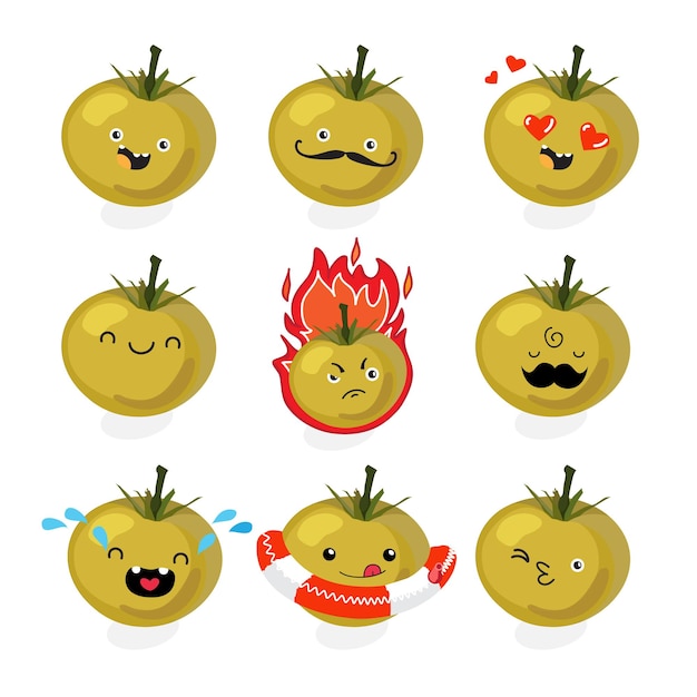 Cheerful Collection of Whimsical Tomato Emoticons | Jiffy Designs