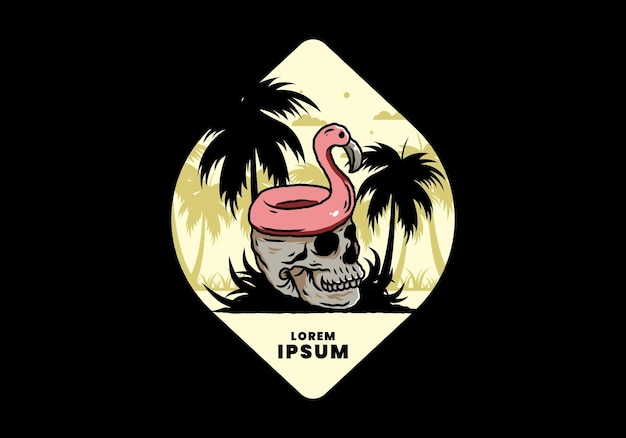Vibrant Tropical Skull and Flamingo Silhouette Design | Jiffy Designs
