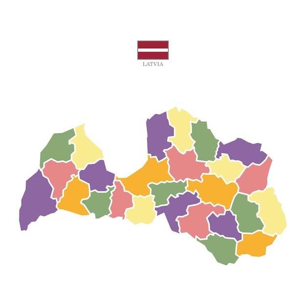 Vibrant Map of Latvia's Diverse Regions and Municipalities | Jiffy Designs