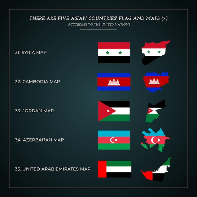 Flags and Maps of Five Asian Nations Displayed Artfully | Jiffy Designs