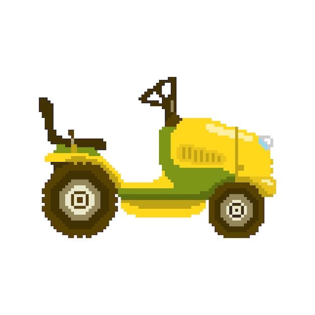 Vibrant Pixel Art Tractor in Sunny Hues | Jiffy Designs