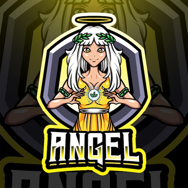 Radiant Angel Emblem with Ethereal Aura and Celestial Symbols | Jiffy ...