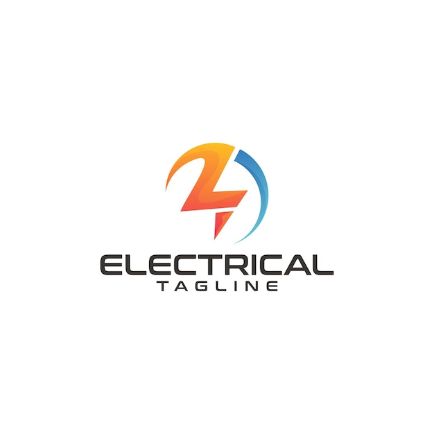 Vibrant Electrical Bolt Emblem with Dynamic Shape and Color | Jiffy Designs