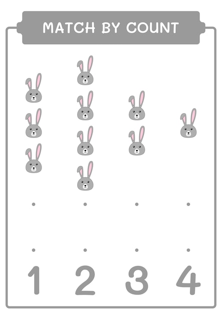 Adorable Bunny Faces Counting Matching Activity | Jiffy Designs