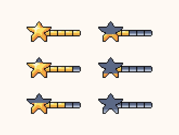 Glowing Pixel Art Stars with Radiant Beams of Light | Jiffy Designs