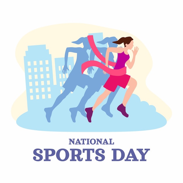 Energetic Celebration of National Sports Day with Joyful Runners ...