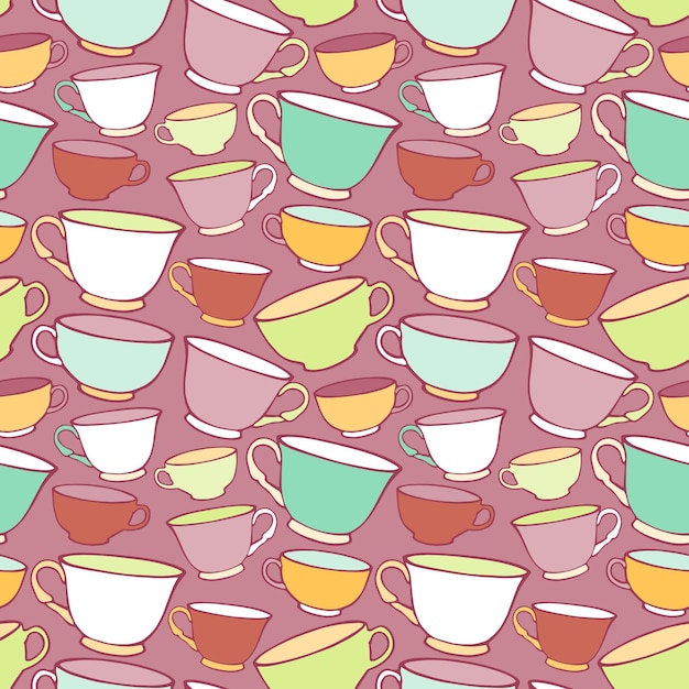 Vibrant Teacup Mosaic: A Colorful Celebration of Caffeinated Bliss ...