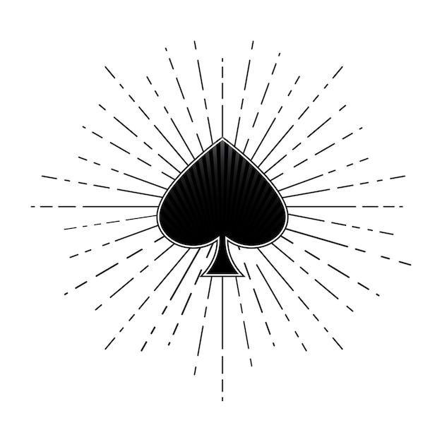 Iconic Spade Symbol with Radiant Sunburst Design | Jiffy Designs