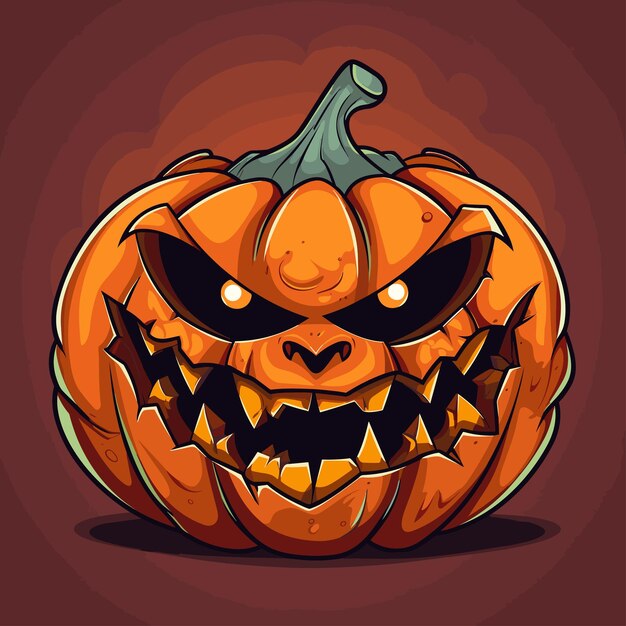 Menacing Pumpkin with Glowing Eyes and Sinister Grin | Jiffy Designs