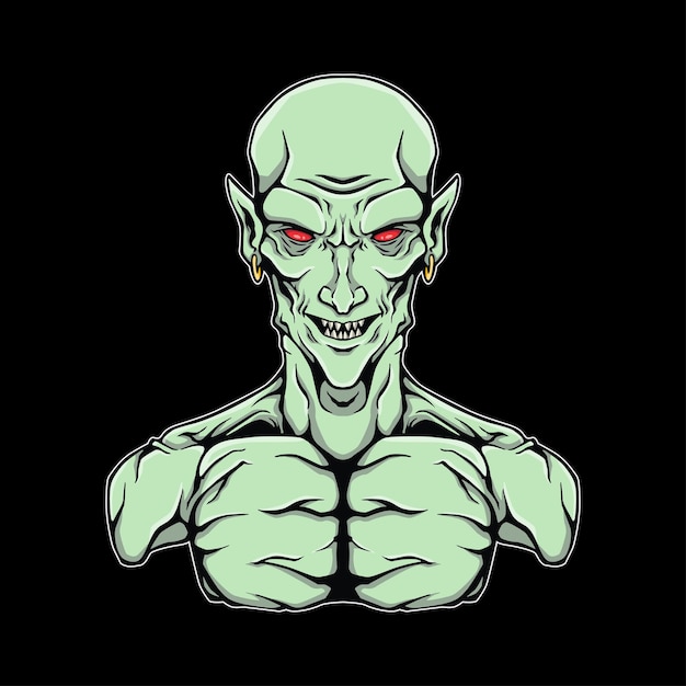 Menacing Alien Warrior with Piercing Gaze and Chiseled Physique | Jiffy ...