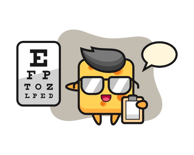 Cheerful Optometrist Character with Eye Test Chart | Jiffy Designs