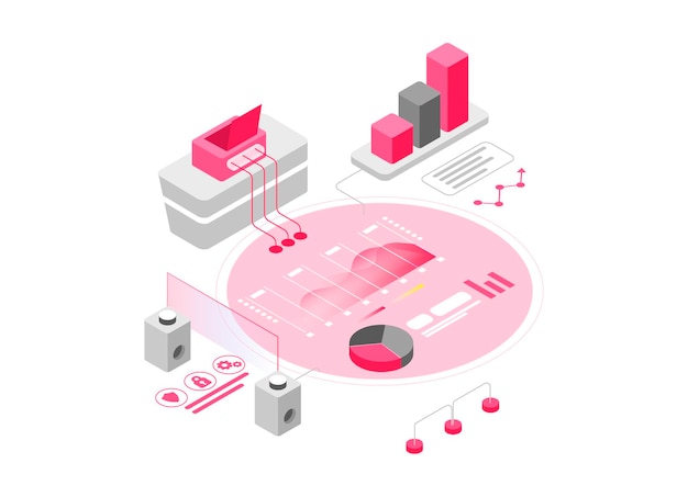 Vibrant Isometric Data Visualization with Charts and Graphs | Jiffy Designs