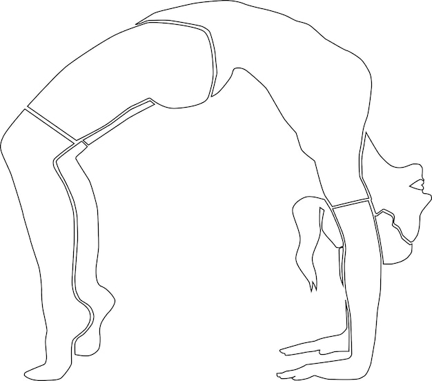 Graceful Silhouette of Yoga Backbend Pose | Jiffy Designs