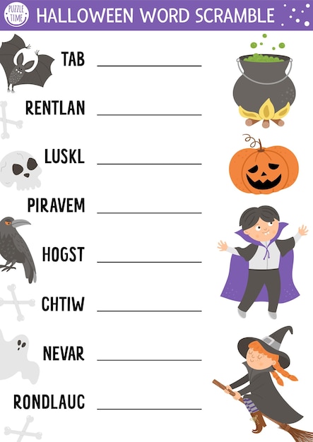 Spooktacular Halloween Word Scramble: Unscramble the Eerie Phrases ...