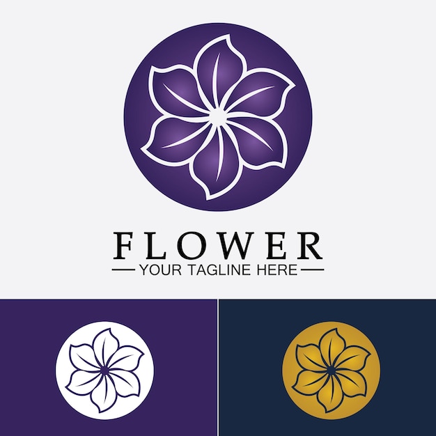 Stylized Flower Logo with Tagline and Color Variations | Jiffy Designs