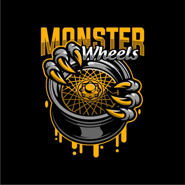 Fierce Monster Truck Wheel with Glowing Eye and Spikes | Jiffy Designs