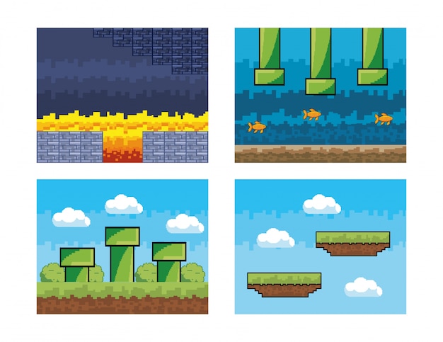 Vibrant Pixel Art Landscapes: Diverse Scenes for Versatile Use | Jiffy ...