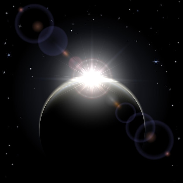 Radiant Celestial Orb Shining Amidst the Starry Expanse | Jiffy Designs