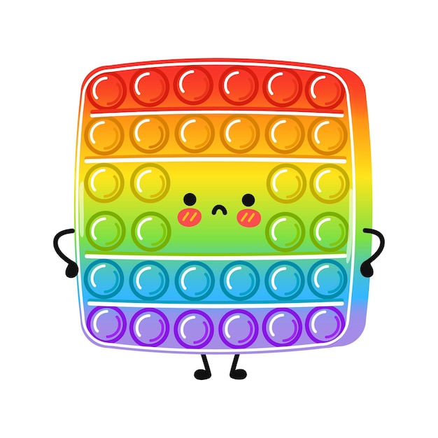 Vibrant Rainbow Pop It Fidget Toy with Smiling Face | Jiffy Designs