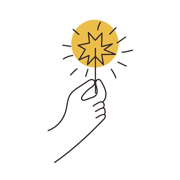 Radiant Hand-Drawn Sparkle Icon for Vibrant Designs | Jiffy Designs