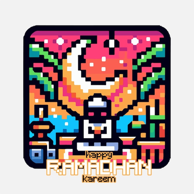 Vibrant Pixel Art Celebration with Colorful Symbols and Text | Jiffy ...