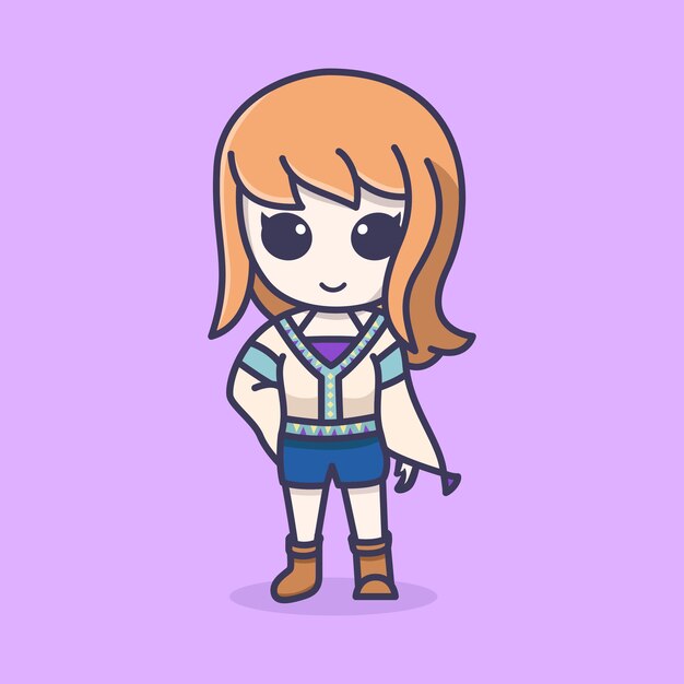 Cheerful Anime-Style Girl in Casual Outfit | Jiffy Designs