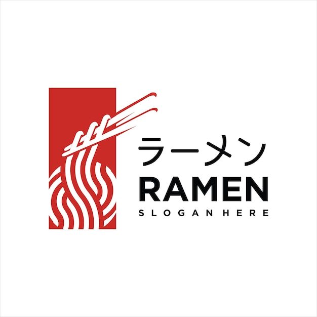 Vibrant Ramen Noodle Logo with Japanese Lettering | Jiffy Designs