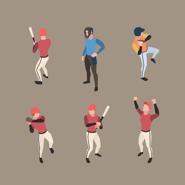 Vibrant Baseball Player Collection Showcasing Dynamic Poses | Jiffy Designs
