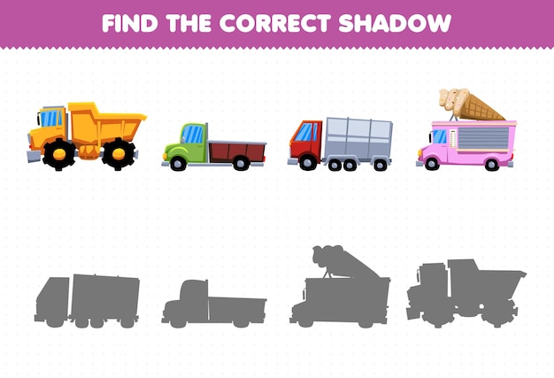 Discover the Perfect Match: Matching Toy Trucks to Their Shadows ...