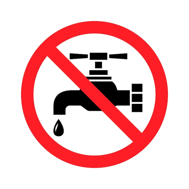 No Wasting Water - Minimalist Prohibition Symbol | Jiffy Designs