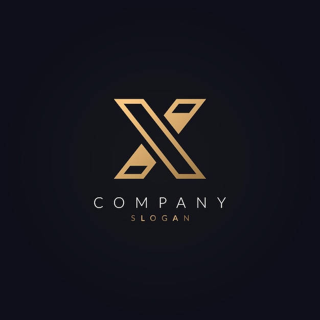 Elegant Golden X-Shaped Logo with Sleek Typographic Branding | Jiffy ...