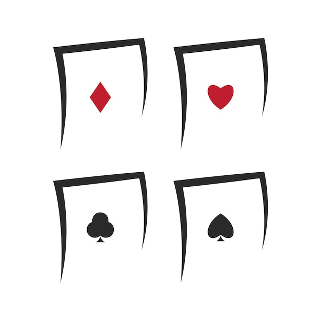 Vibrant Playing Card Symbols in Minimalist Frames | Jiffy Designs