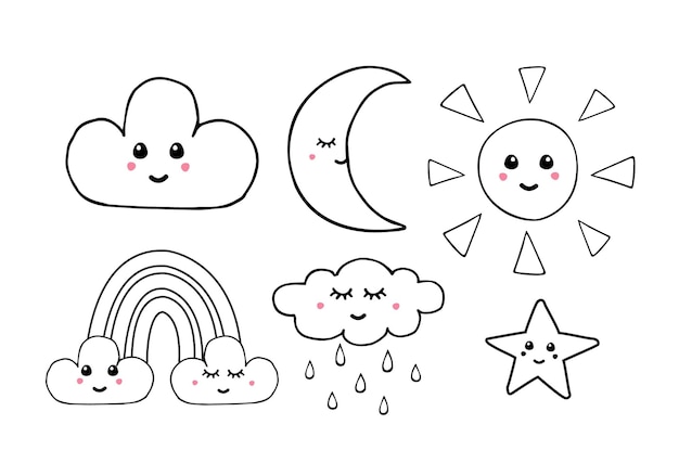 Delightful Kawaii Weather Icons for Vibrant Designs | Jiffy Designs