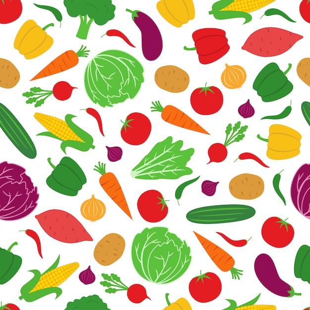 Vibrant Vegetable Medley: A Colorful Produce Pattern | Jiffy Designs