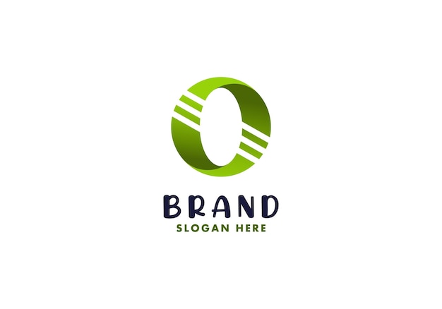 Sleek Green Letter O Logo with Minimalist Striped Design | Jiffy Designs