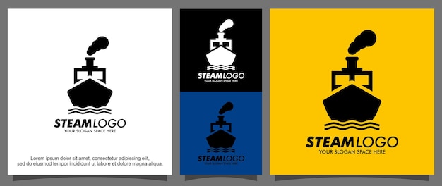 Sleek Steamship Silhouette: A Powerful and Minimalist Logo Design ...