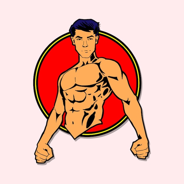 Muscular Male Superhero in Retro Comic Book Style | Jiffy Designs
