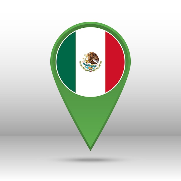Vibrant Mexican Flag Map Pointer with Patriotic Symbolism | Jiffy Designs