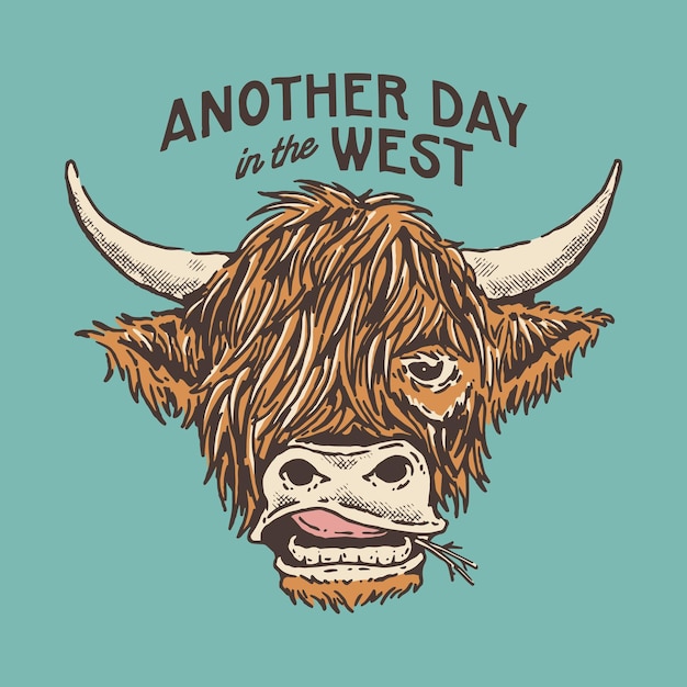 Rugged Highland Cow Greets Another Day in the West | Jiffy Designs