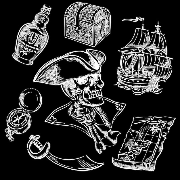 Captivating Pirate Iconography: Treasure, Skull, and Seafaring Symbols ...