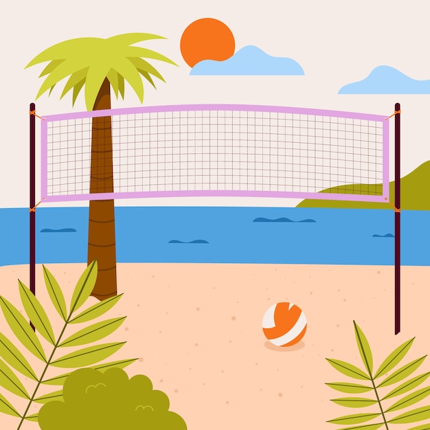 Vibrant Beach Volleyball Court Overlooking Scenic Coastline | Jiffy Designs