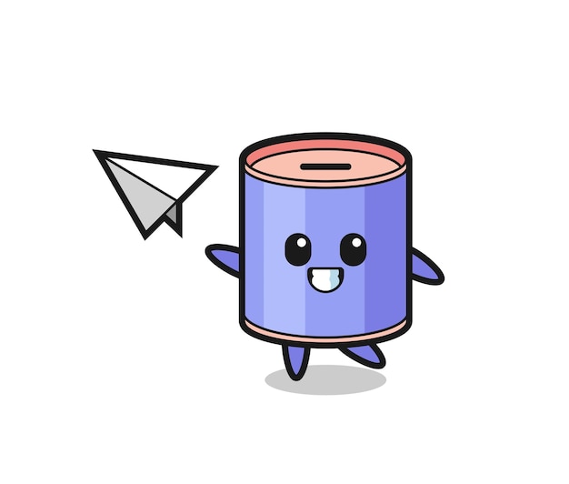 Cheerful Tin Can Character Launching Paper Plane | Jiffy Designs