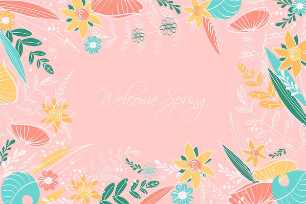 Vibrant Floral Doodles with 'Merci Beaucoup' Text on Pink | Jiffy Designs