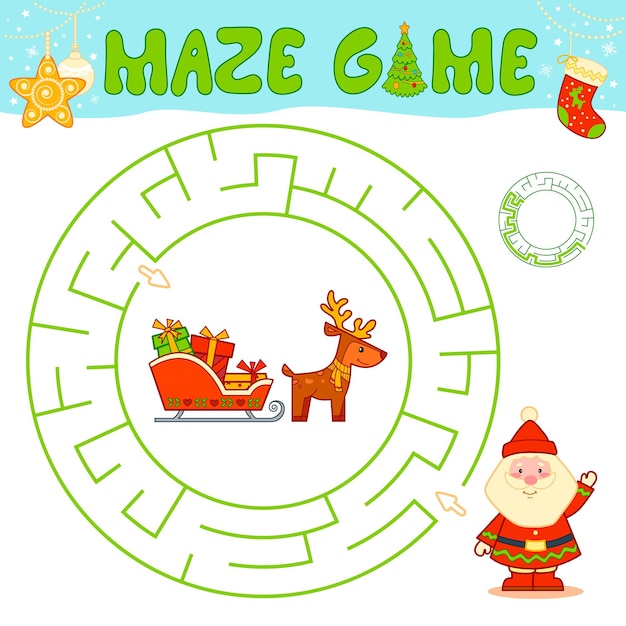 Playful Santa and Reindeer Maze Game for Holiday Fun | Jiffy Designs