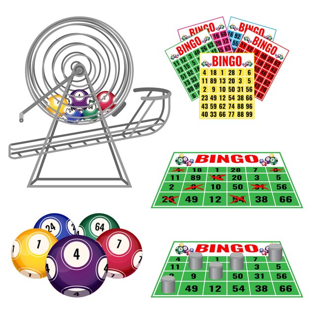 Vibrant Bingo Game Elements with Spinning Wheel | Jiffy Designs
