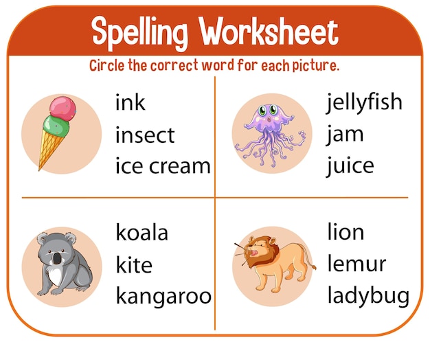 Engaging Spelling Worksheet with Vibrant Animal Illustrations | Jiffy ...