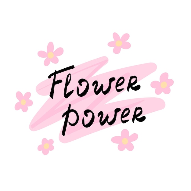 Flower Power Typography with Pink Floral Accents | Jiffy Designs
