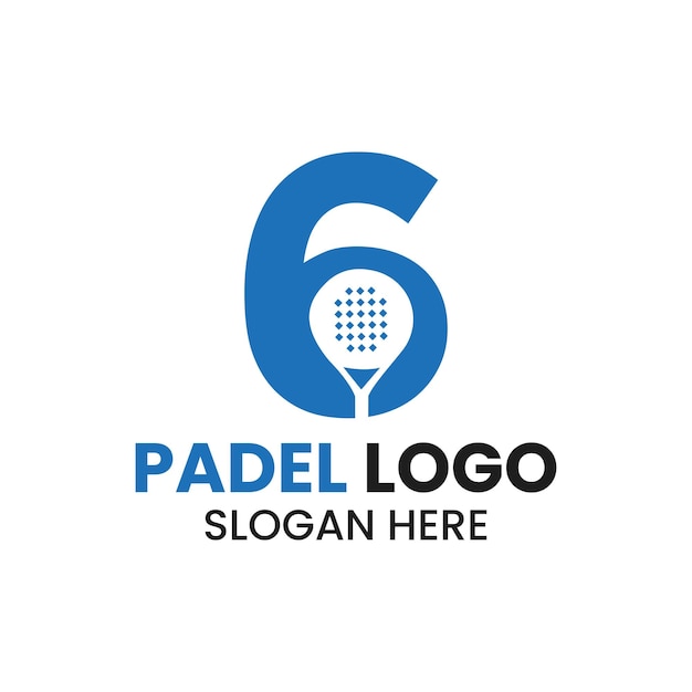 Vibrant Blue Padel Logo with Perforated Racket Icon | Jiffy Designs
